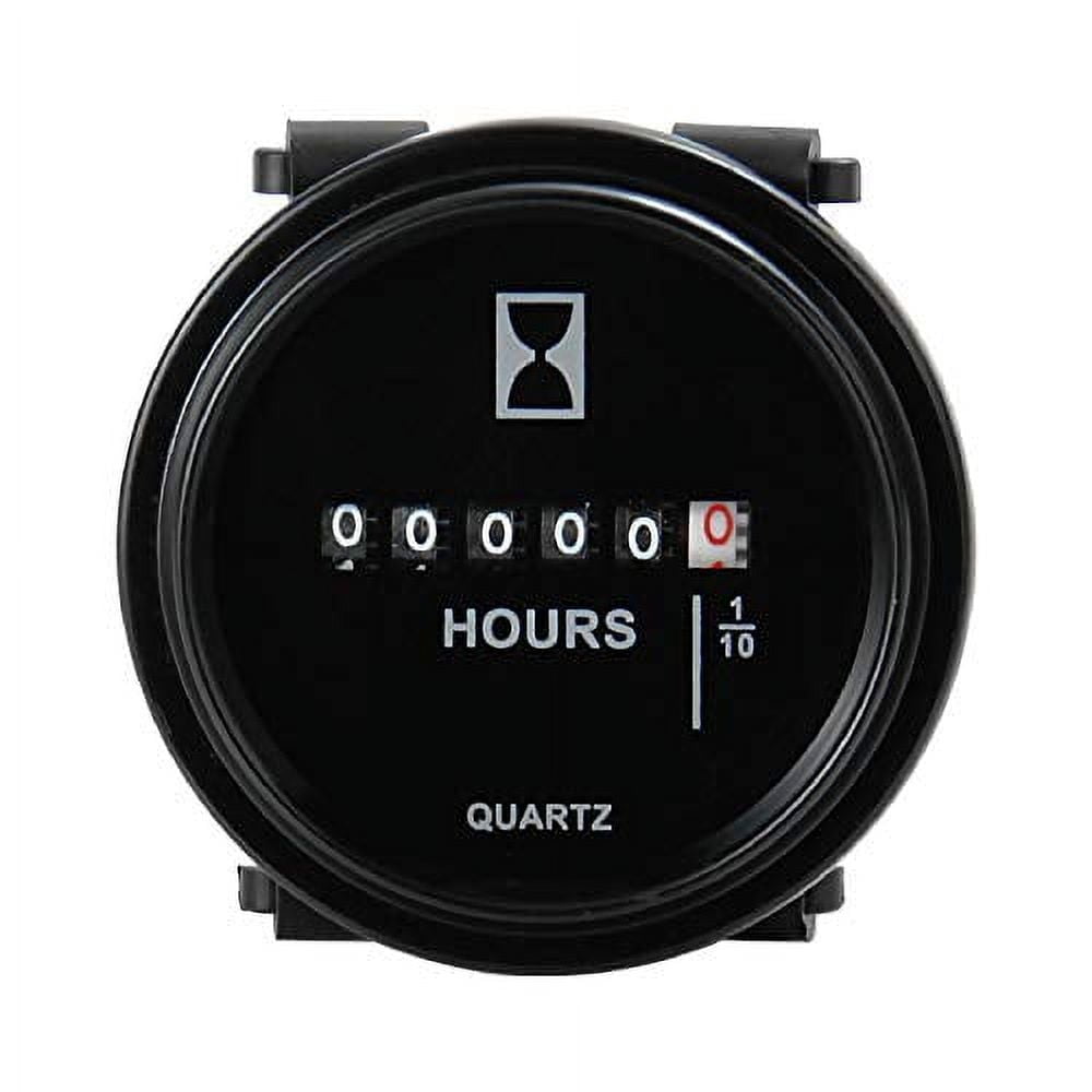 Runleader HM009 DC 6V to 80V Round Hour Meter Snap in Quartz Hour Meter ...
