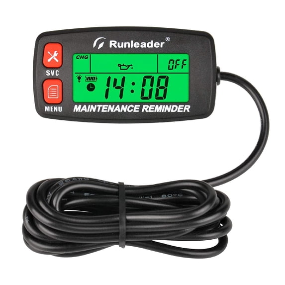 Runleader Digital Maintenance RPM Gauge, Hour Meter, Waterproof ...