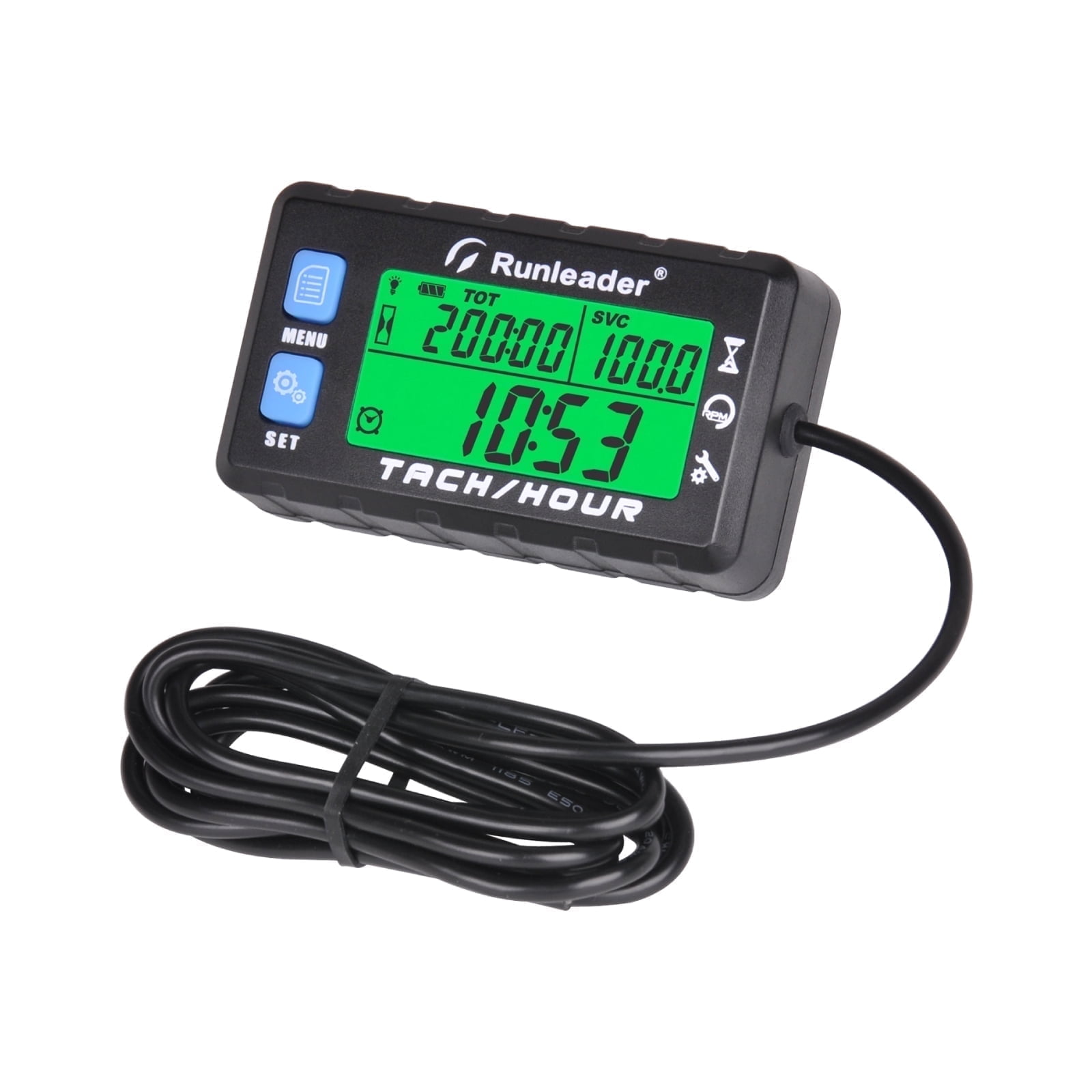 Runleader Hour Meter Tachometer HM058B Maintenance Reminder Alert RPM ...