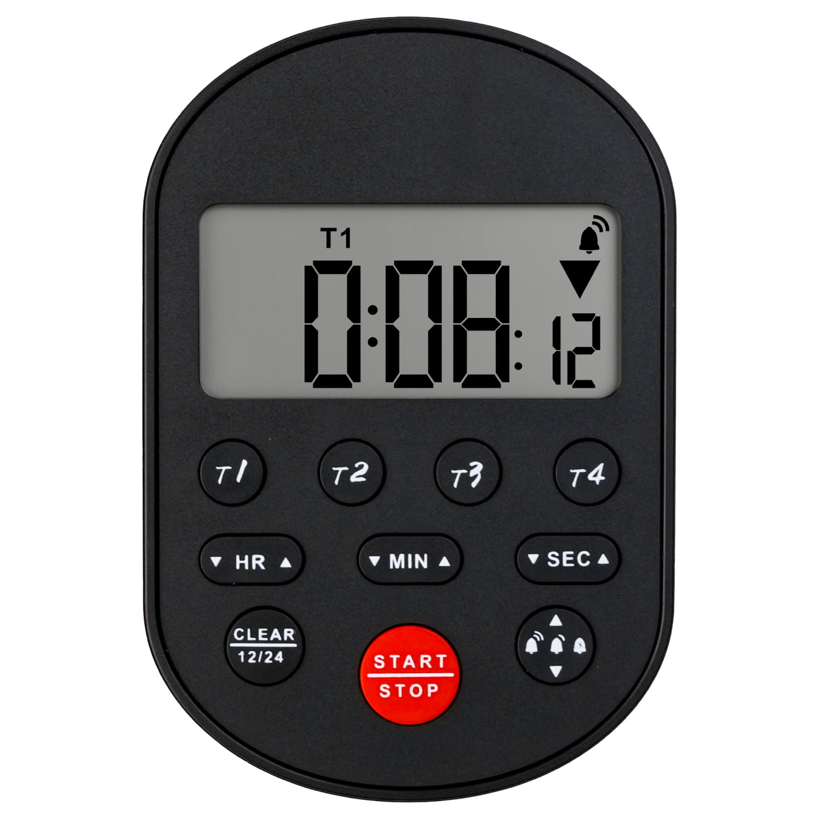 Runleader Quad Countdown Digital Kitchen Timer LCD 12/24H Clock Loud ...