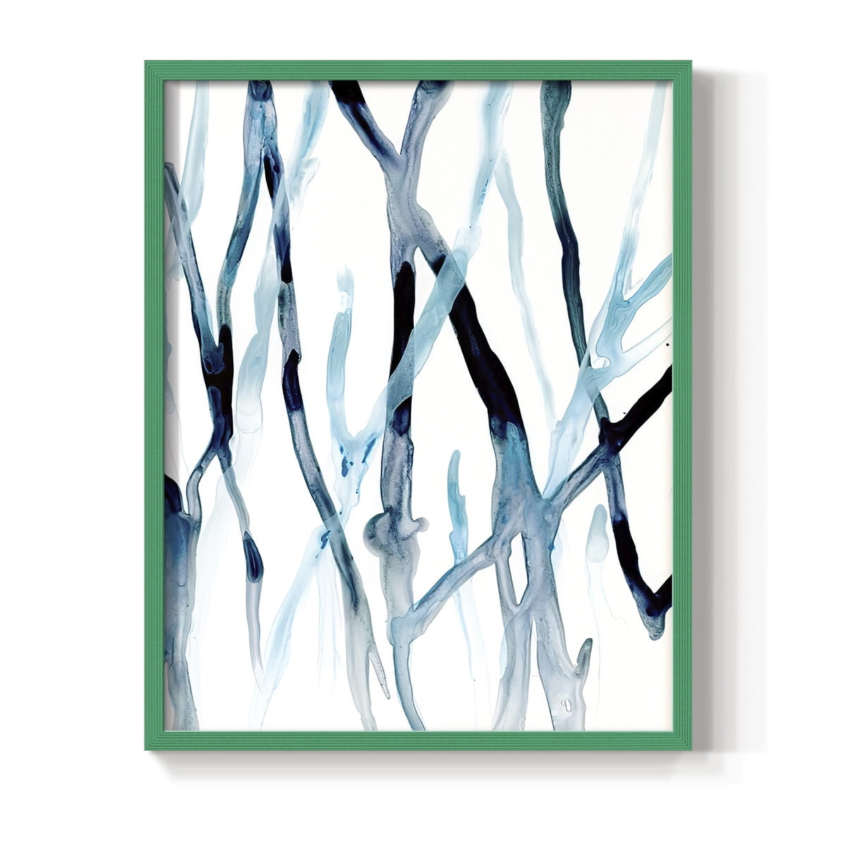 Runnel II Framed Print in Green Solid Wood Framed Print No Nail Hanging ...