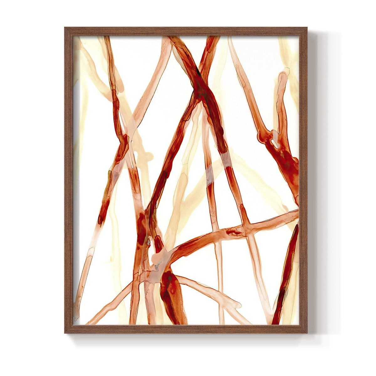 Runnel V Framed Print in Brown Solid Wood Framed Print No Nail Hanging ...