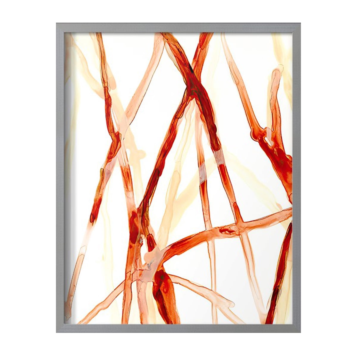 Runnel V Framed Print in Gray Solid Wood Framed Print No Nail Hanging ...