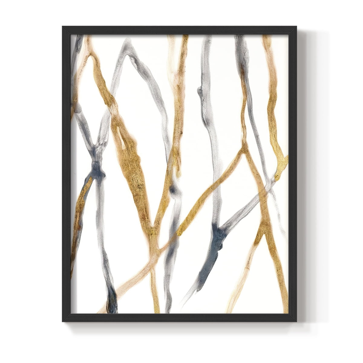 Runnel X Framed Print in Black Solid Wood Framed Print No Nail Hanging ...