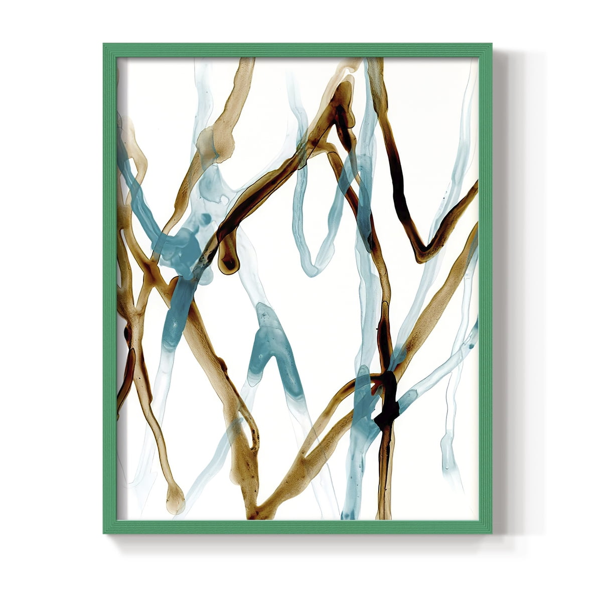 Runnel XVIII Framed Print in Green Solid Wood Framed Print No Nail ...