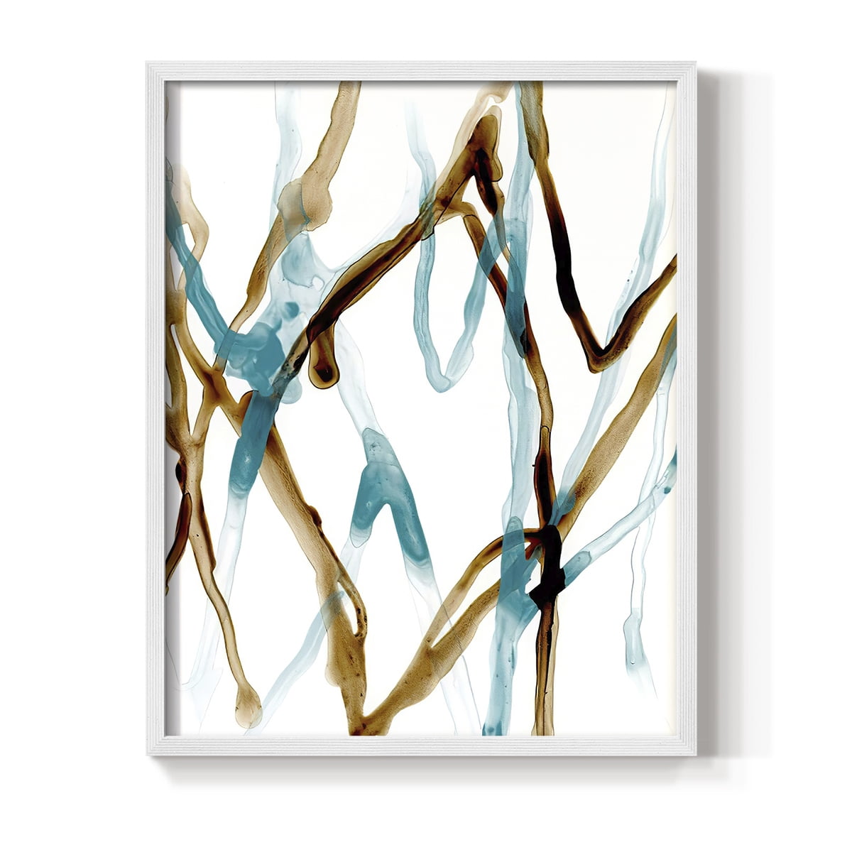 Runnel XVIII Framed Print in White Solid Wood Framed Print No Nail ...