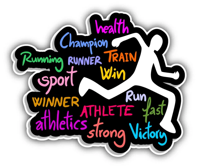 Runner Champion Sport Slogan Car Sticker Phone Decal Water Bottle ...
