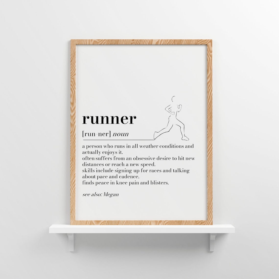 Runner Definition Print, Marathon Gift, Marathon Runner Gift ...