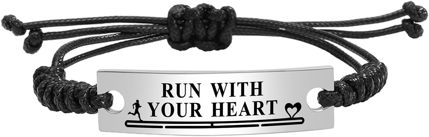 Runner Gifts Bracelet Run With Your Heart Bracelet Running Jewelry Men ...