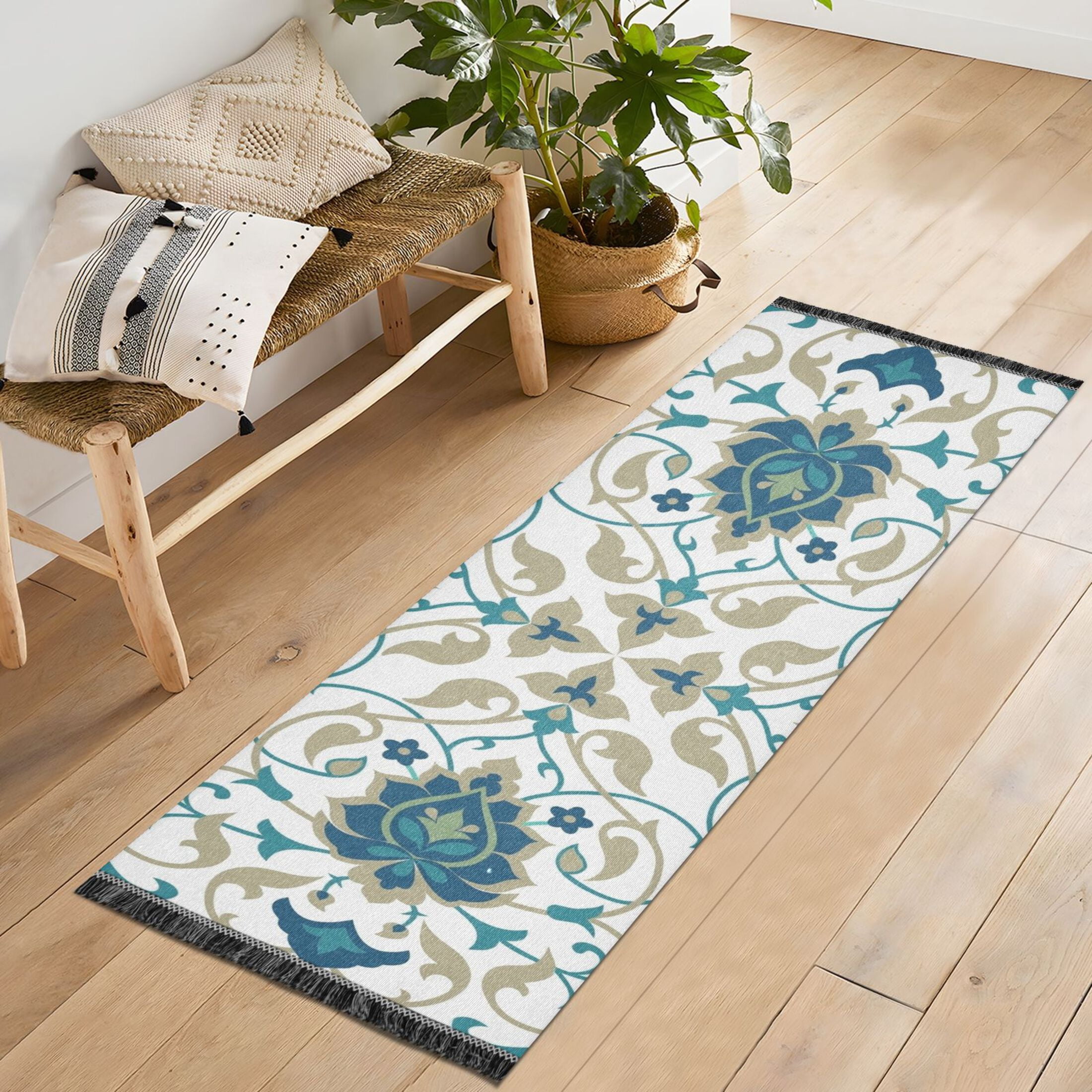 Runner Rug 2'x6' Hallway Area Rugs Indian Print Vintage Non Slip ...