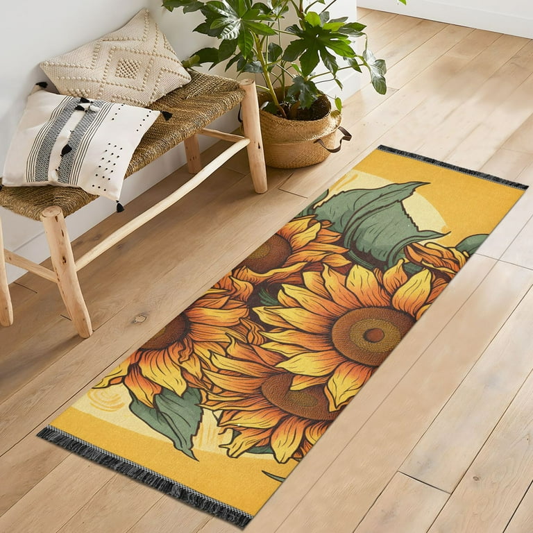 leaf pattern runner rug