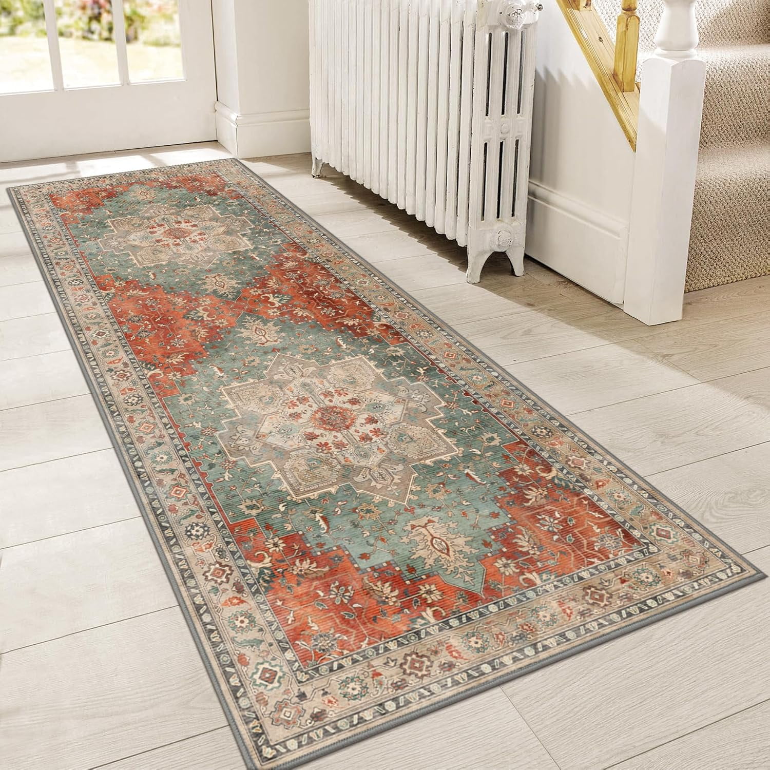 Runner Rug 2x8 Non Slip Vintage Hallway Runner Rug, Low Pile ...