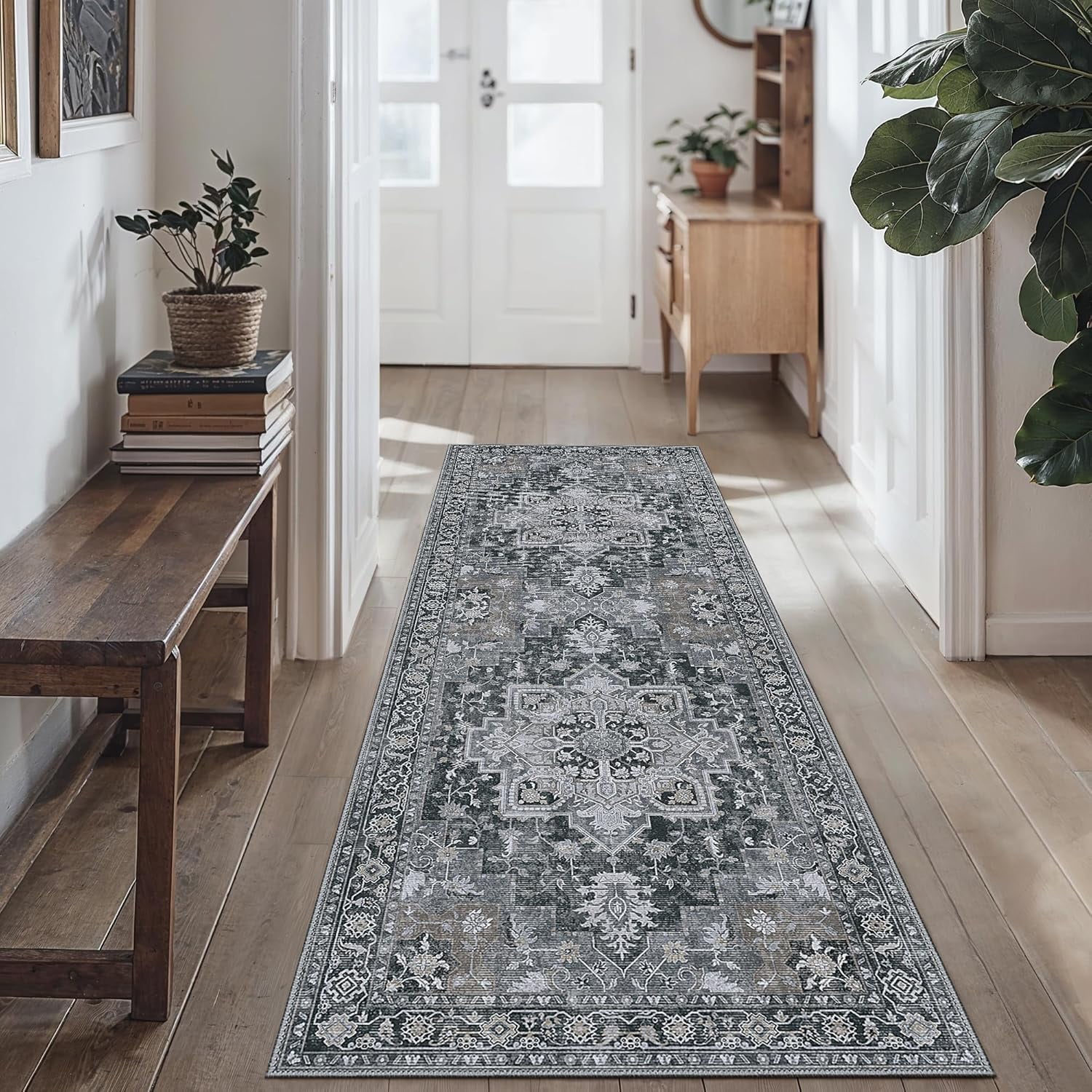 Runner Rug 2x8 Non Slip Vintage Hallway Runner Rug, Low Pile ...