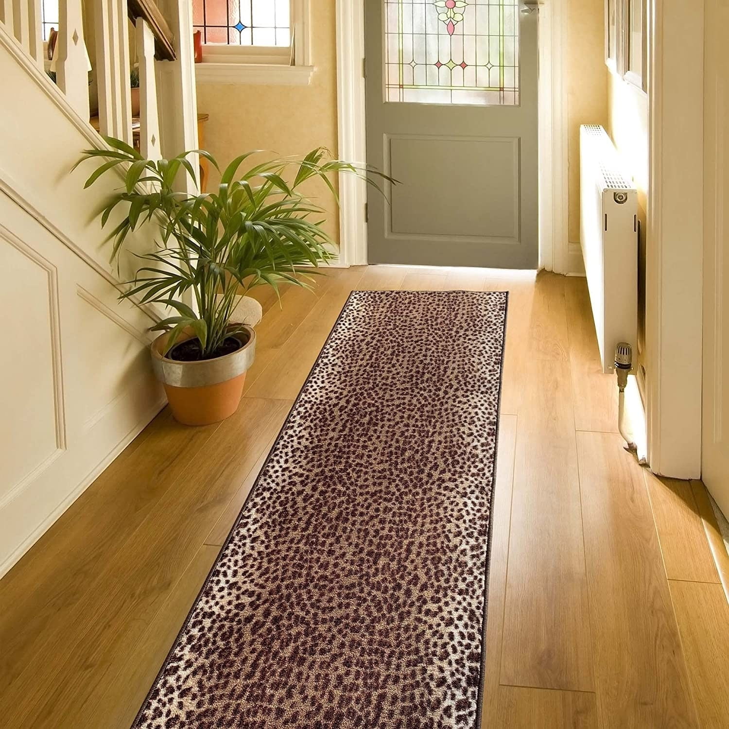 Playa Rug Custom Size Leopard Design Non-Slip 26 Inches Wide Hallway ...