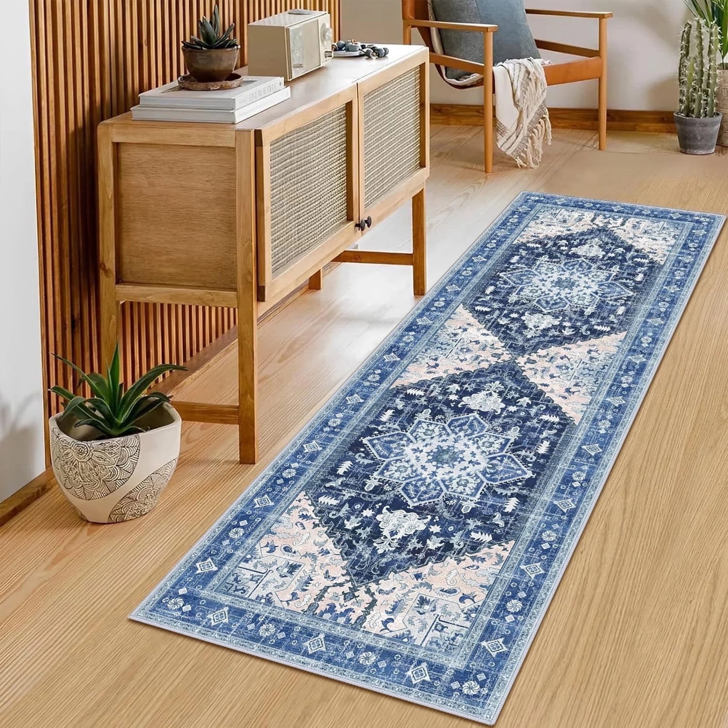 Yamaziot 2x6ft Runner Rug, Washable, Non-Skid, Rubber Backing for ...