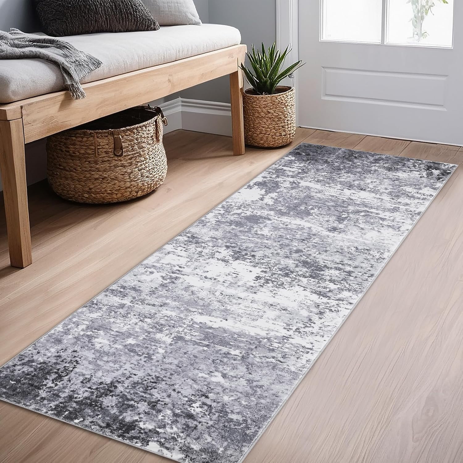 Runner Rug – Low-Pile Non-Slip Accent Rug for Living Room & Bedroom ...