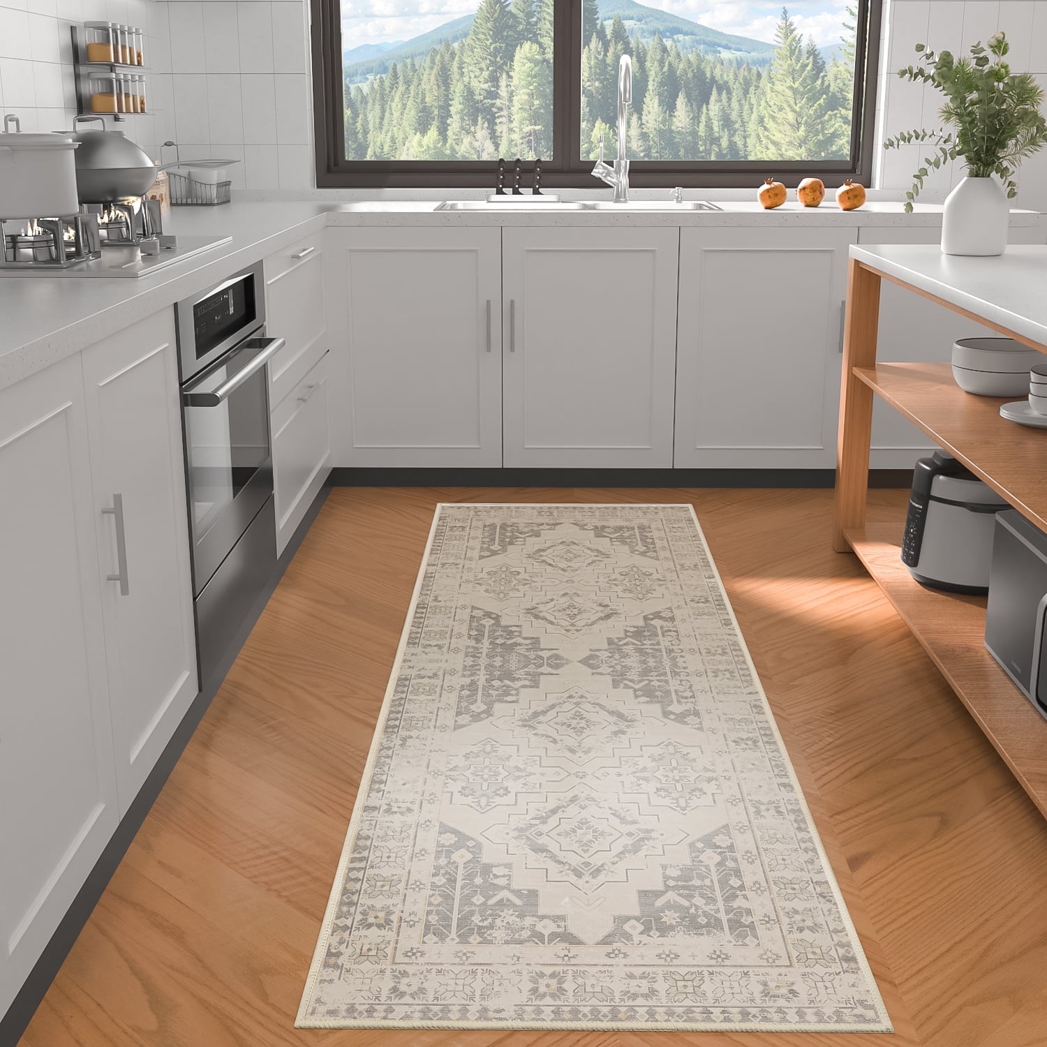 Runner Rug, Washable Hallway & Kitchen Runner Rugs with Rubber Backing ...