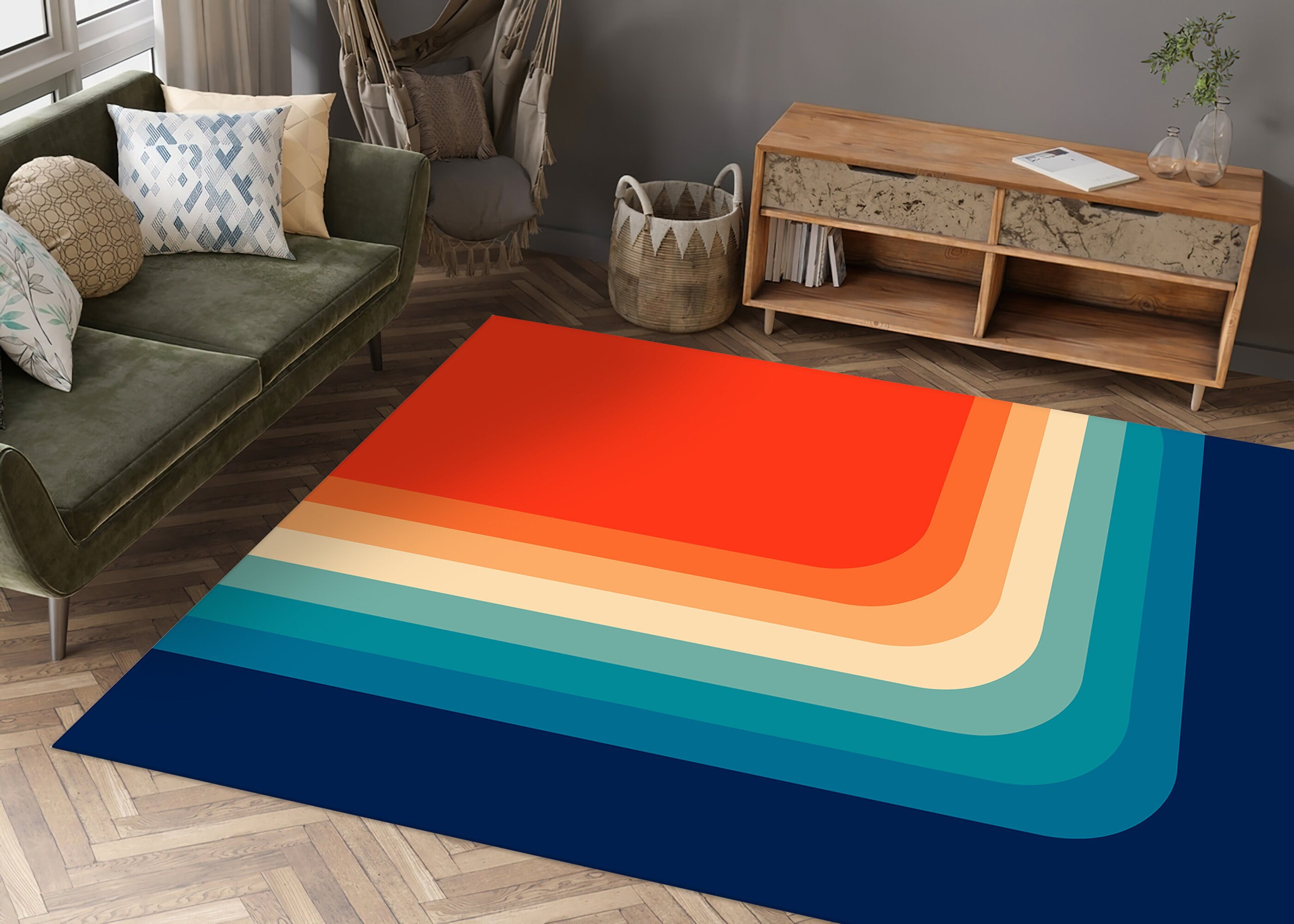 Runner Rugs, Mid Century Rug, Accent Rugs, Stair Rug, Mid Century Rug ...