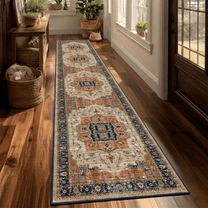 2'x6' Rug Runners for Hallways Kitchen, Teal Sunshine Sunflower Non ...