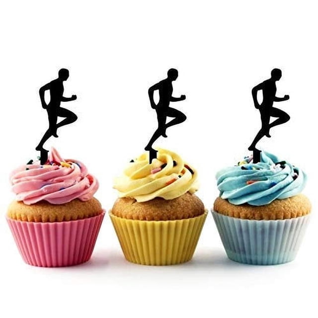 Whimsical Practicality's Runner Running Silhouette Acrylic Cupcake ...