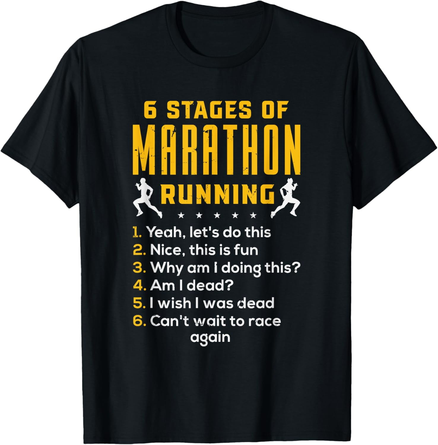 Runner Sport Athlete 6 Stages Of Marathon Running T-Shirt - Walmart.com