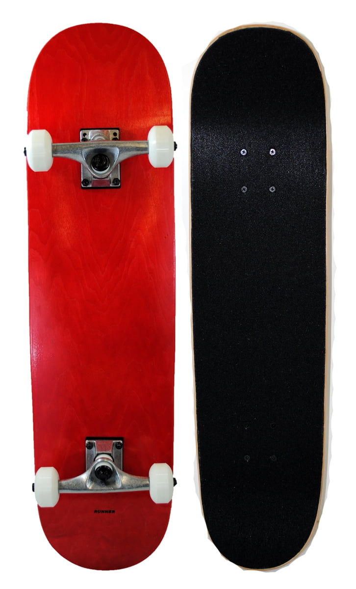 Runner Sports Complete Full Size Standard Maple Deck Skateboard - Red ...