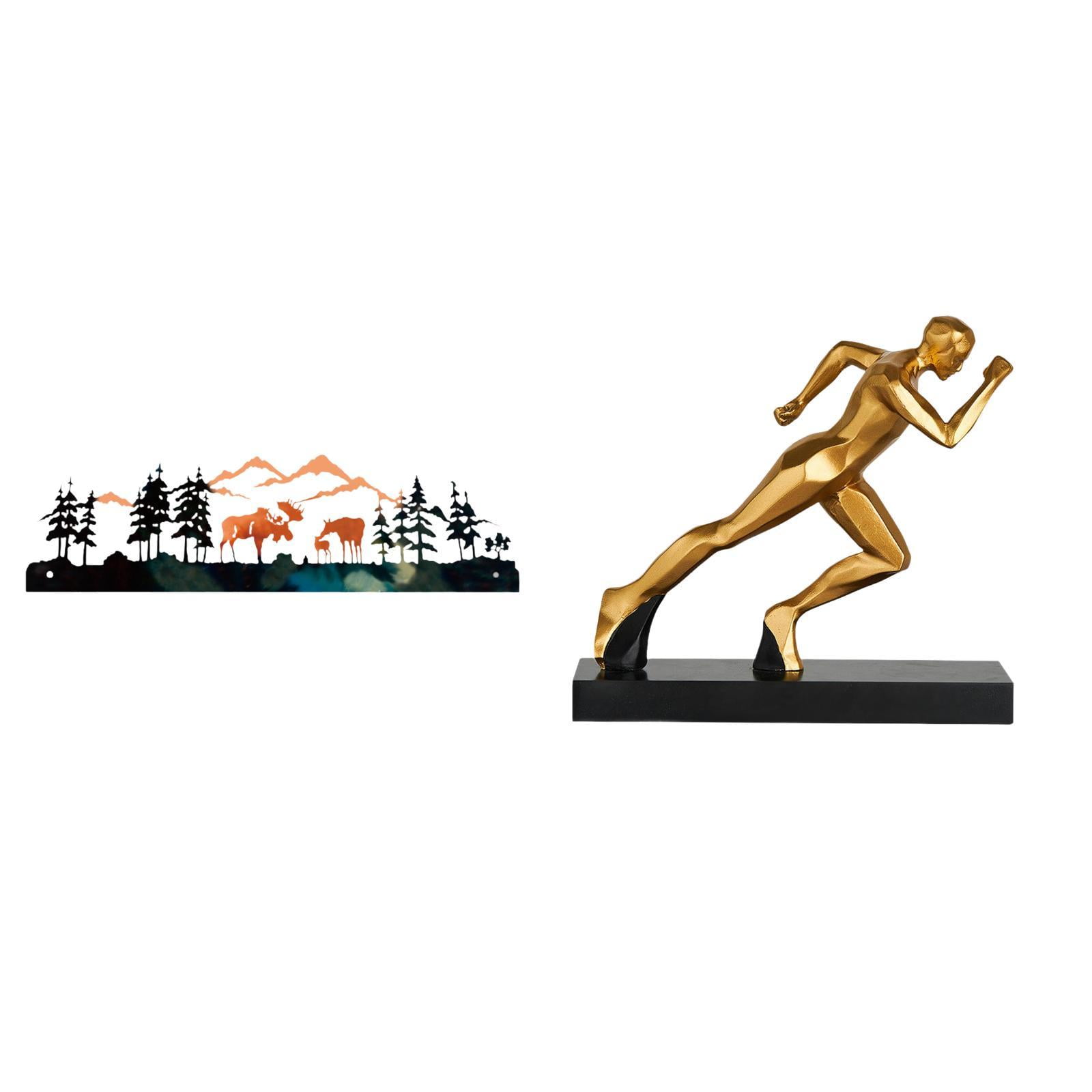 Runner Statue Character Centerpiece Wall Sculpture Resin Metal Unique ...