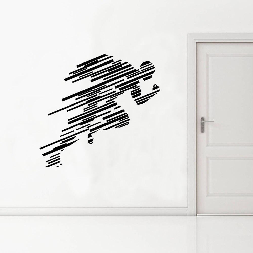 Runner Wall Sticker Running Sport Fitness Wall Sticker Gym Interior ...