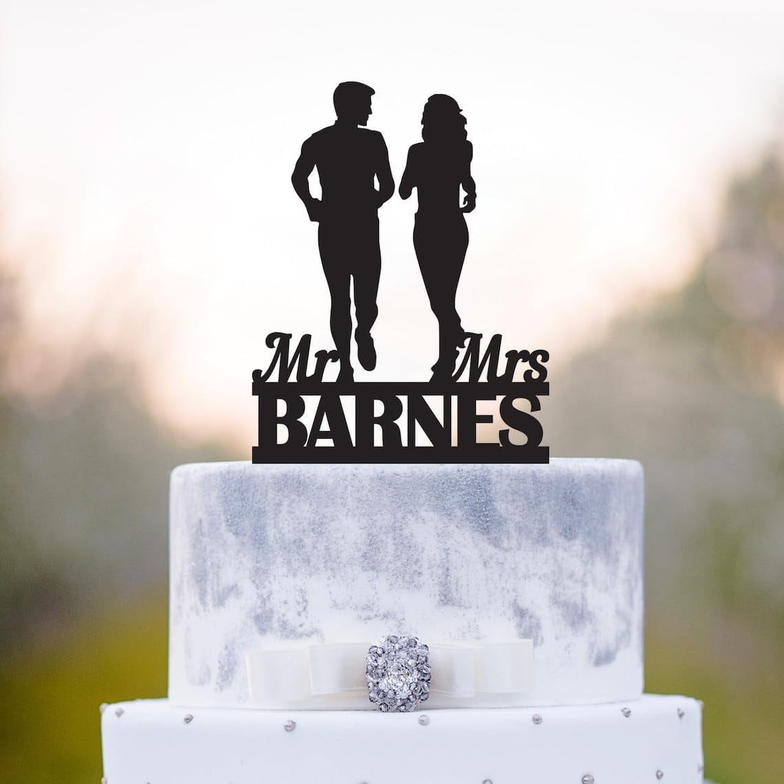 Runners wedding Mr and mrs cake topper,Runner wedding last name cake ...