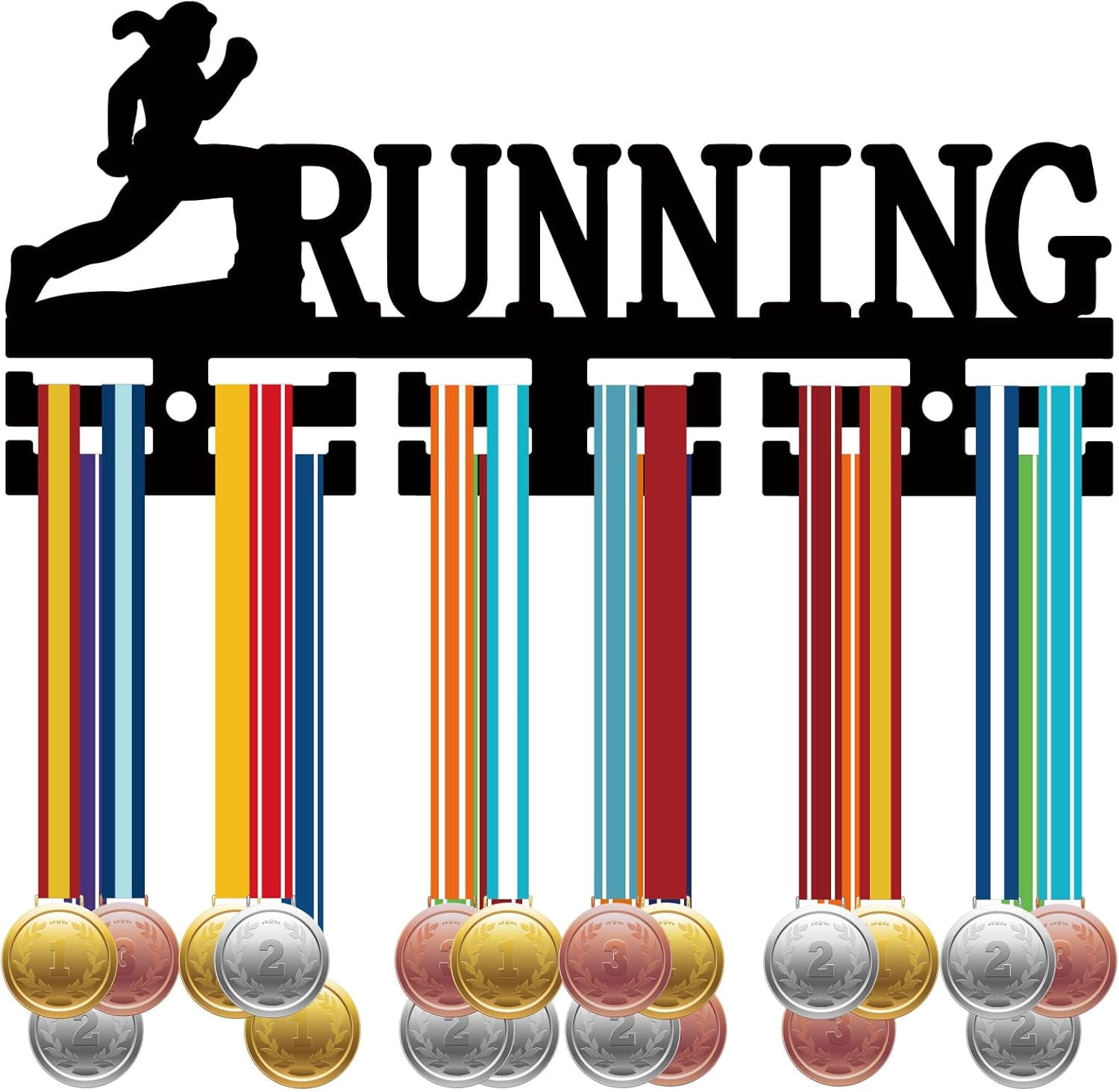 Running Acrylic Medal Holder Display Hanger Sport Medal Rack Wall Mount ...