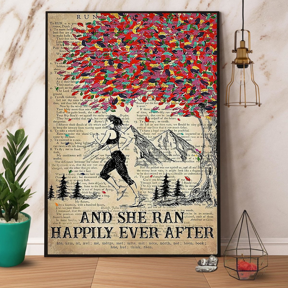 Running And She Ran Happily Ever After Poster No Frame Matte Wall Art ...