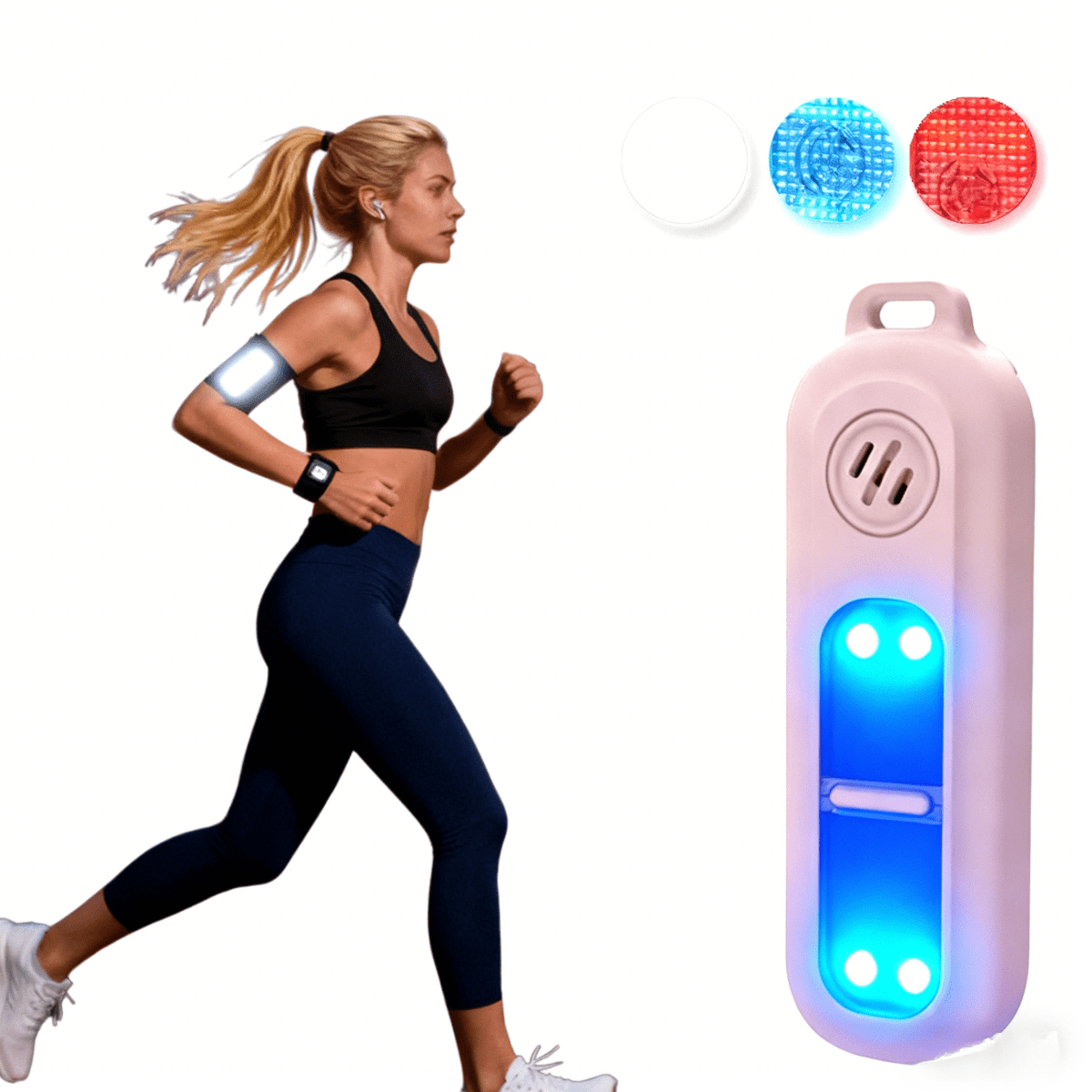 Running Arm LED Safety Light with Personal Alarm - 3-Color Flashing ...