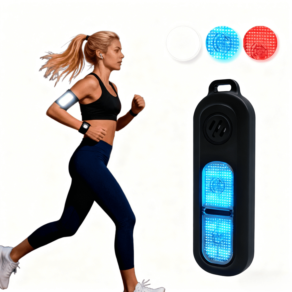Running Arm LED Safety Light with Personal Alarm - 3-Color Flashing ...