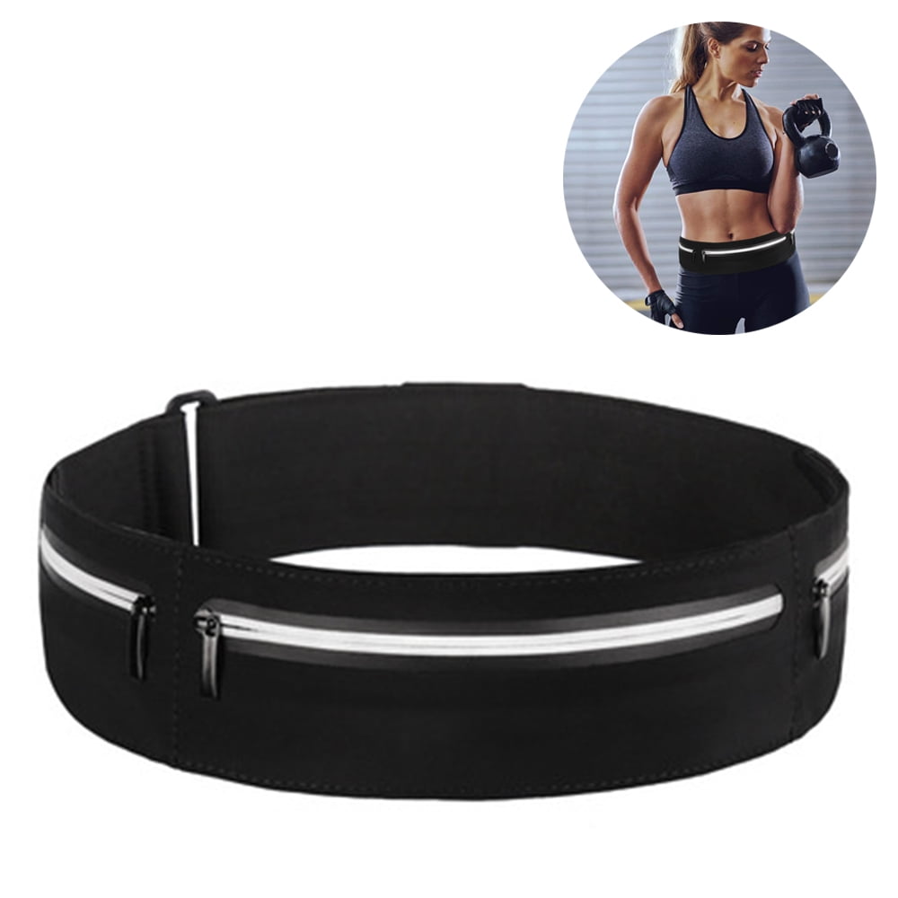 Running Belt Slim Waist Pocket Belt with 2 Expandable Pockets - Sweat ...