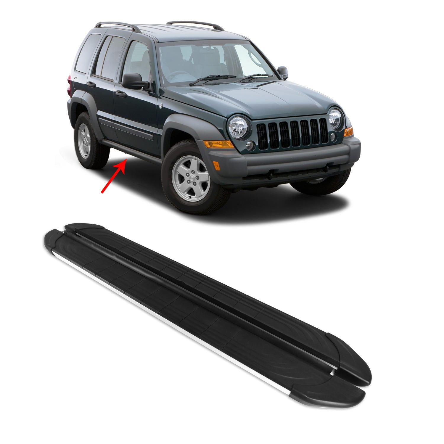 Running Boards Side Step for Jeep Liberty 2002-2007 Aluminum Step-Board ...