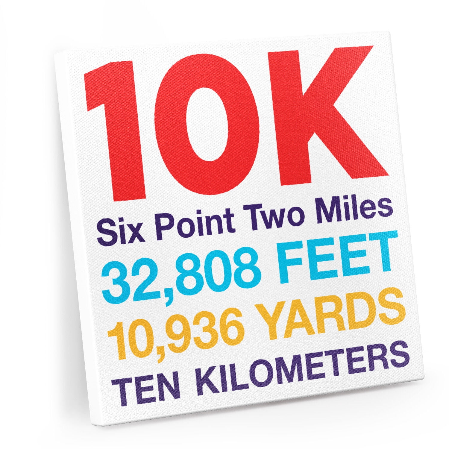 Running Canvas Wall Art | Math Miles 10K | Décor for Runner - Walmart.com