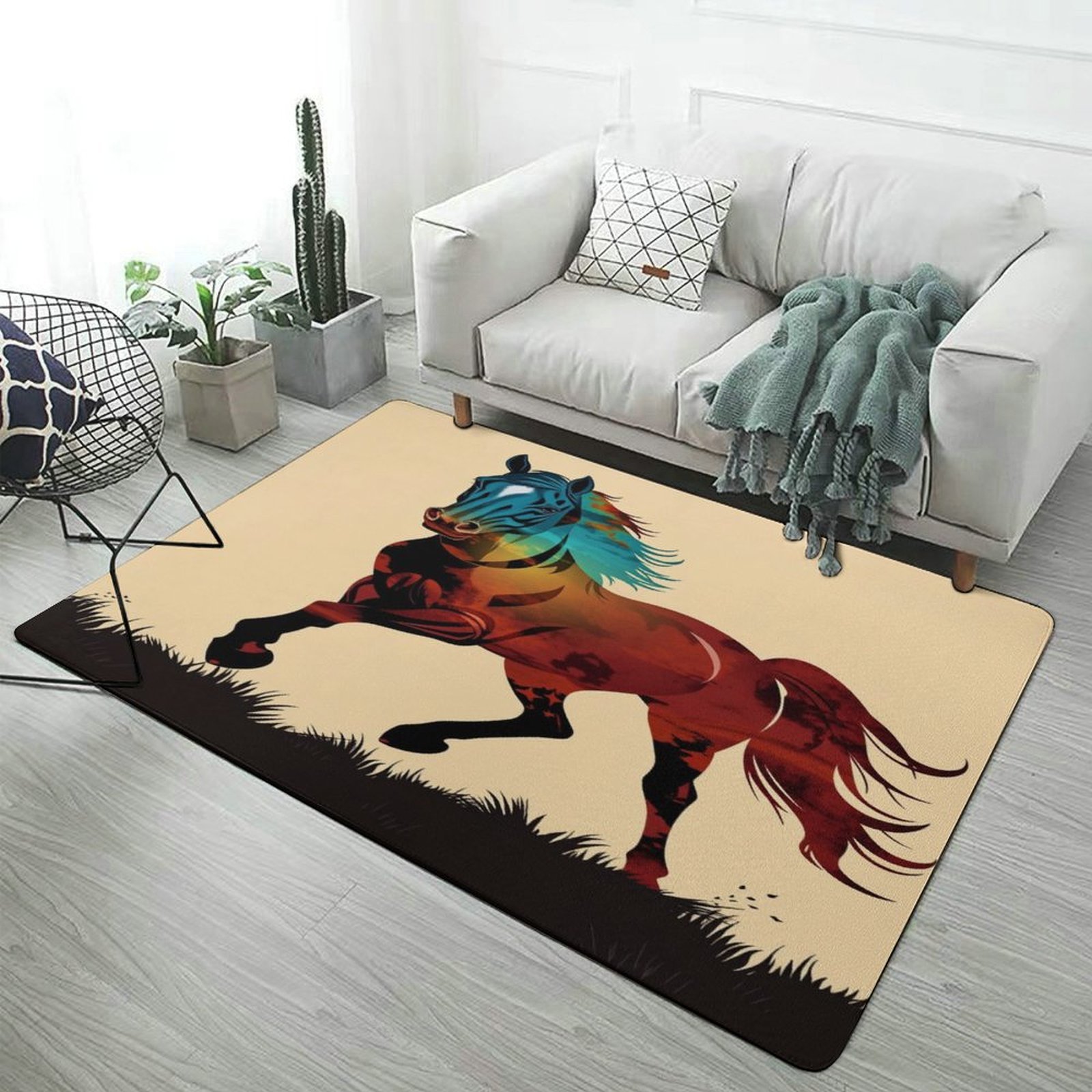 Running Colorful Horse Carpets for Living Room Luxury Rations Sofa ...