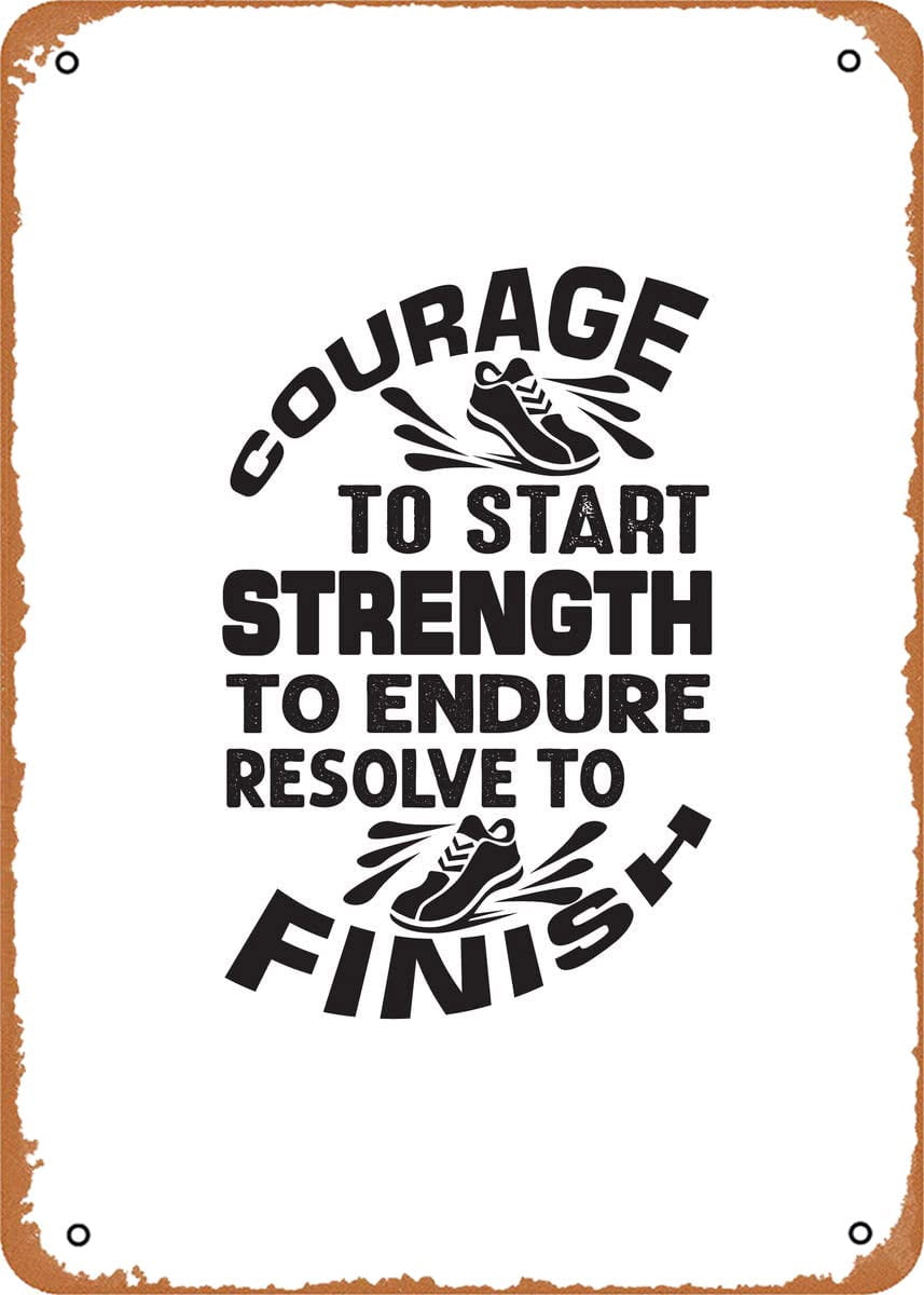 Running Courage Running Poster Retro Vintage Aluminium Metal Sign Home ...