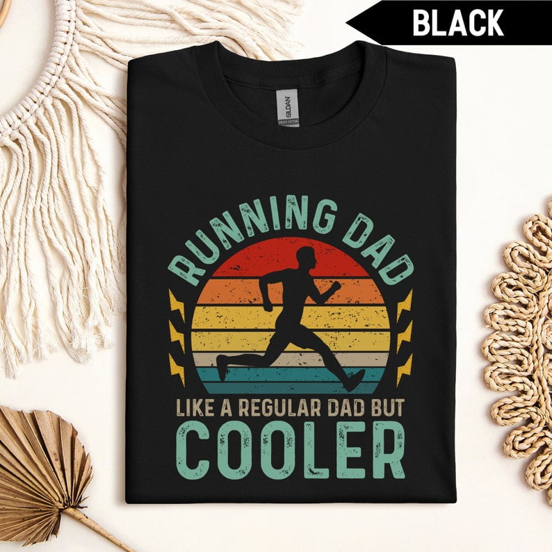 Running Dad Like a Regular Dad but Cooler shirt, Funny Vintage Marathon ...