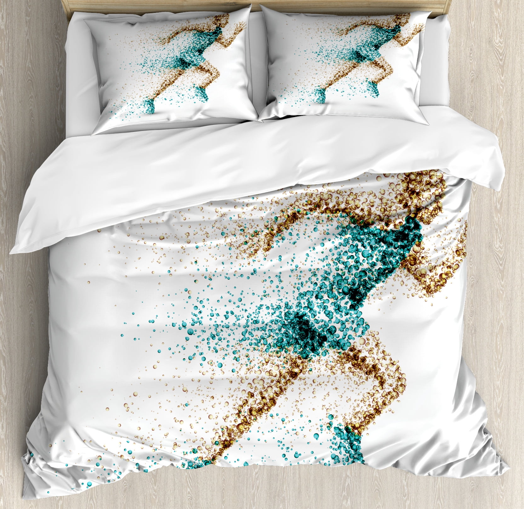 Running Duvet Cover Set, Man Moving Formed with Small Circular Blots ...