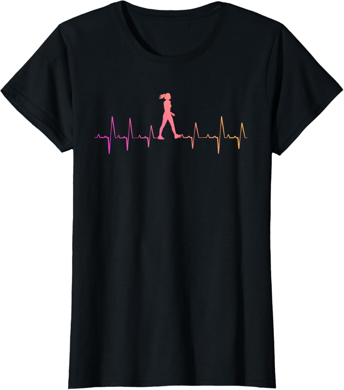 Running ECG Heartbeat Heartline Marathon Endurance Runner T-Shirt100 ...