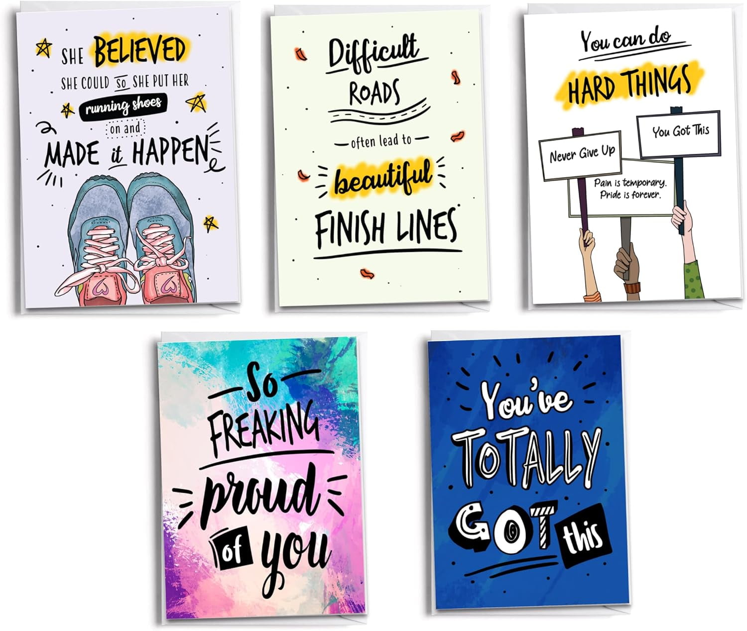 Running Encouragement |Encouragement and Inspiration Greeting | 5 Pack ...