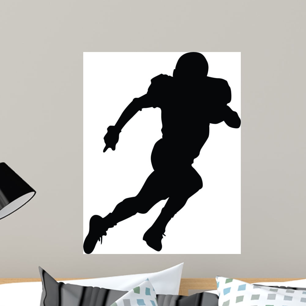 Running Football Silhouette Wall Decal by Wallmonkeys Peel and Stick ...