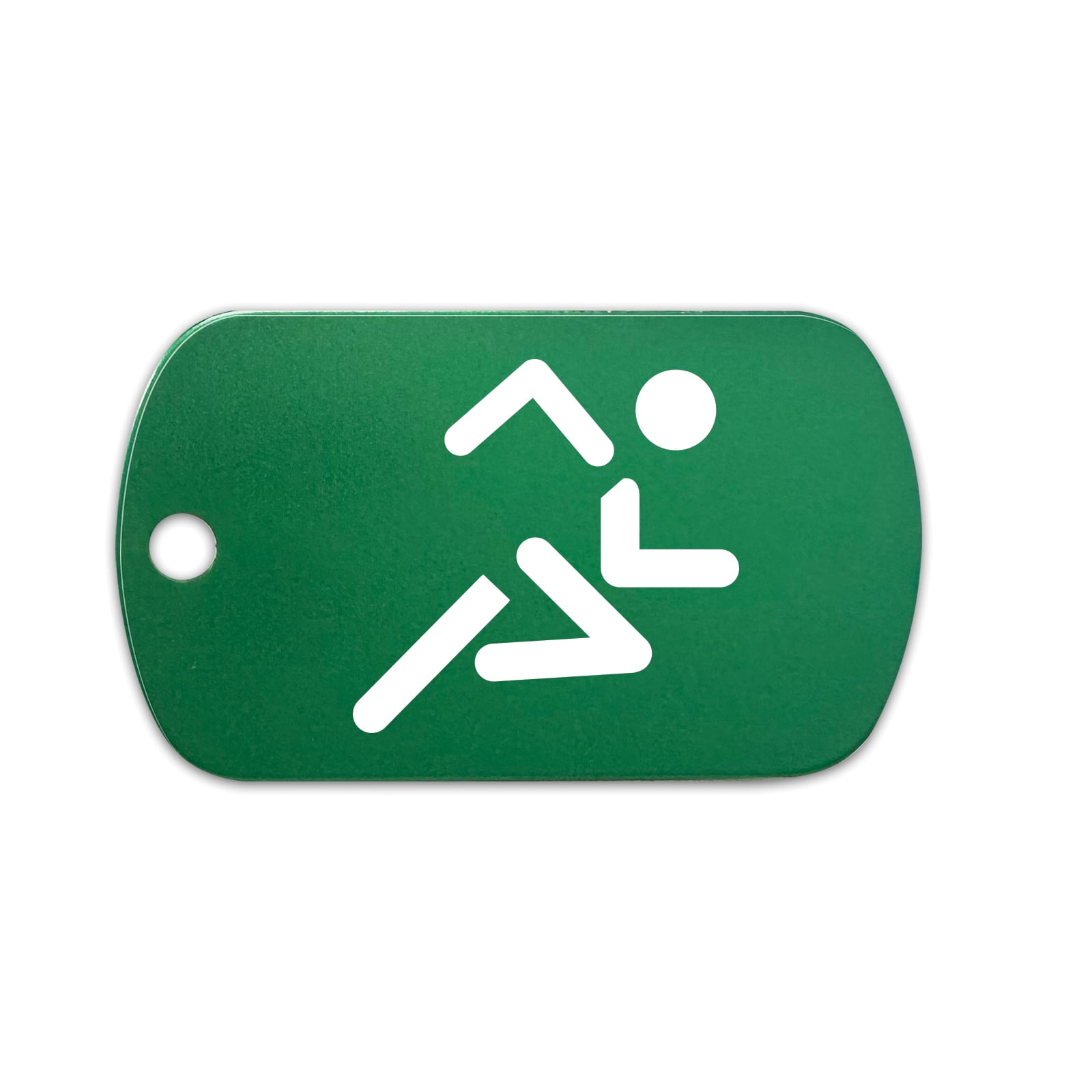 Running GI Dog Tag Aluminum Keychain triathlon runner run #2 - Green ...
