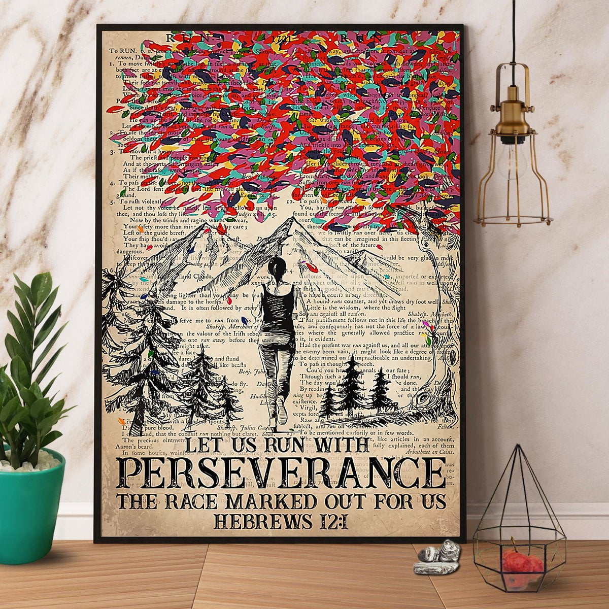 Running Girl Let Us Run With Perseverance Paper Poster No Frame Matte ...