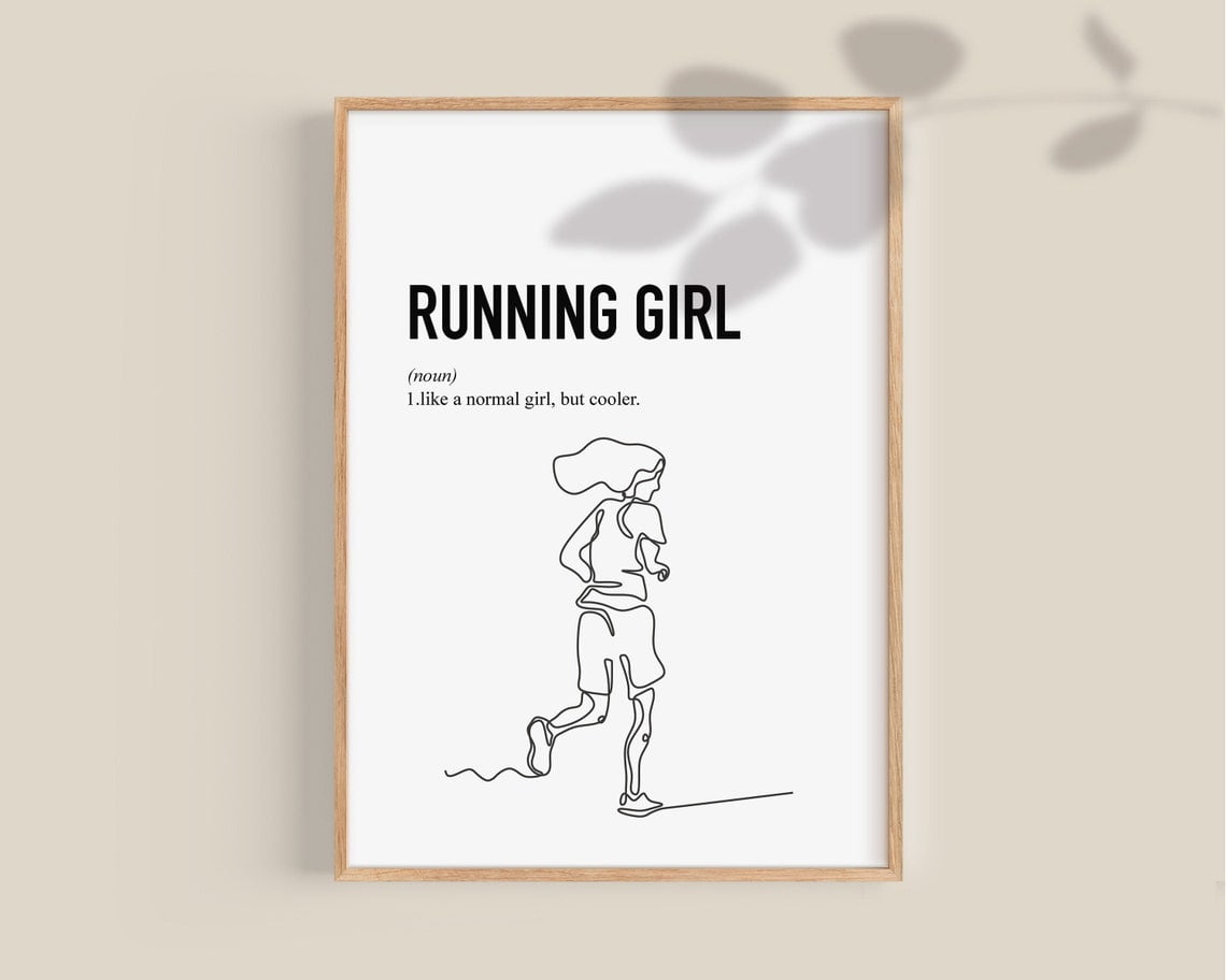 Running Girl Poster Runner Love Athletics Marathon Loving Wall Art ...