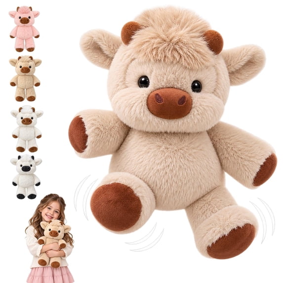 Running Highland Cow Plushies, Weighted Highland Cow Stuffed Animal ...