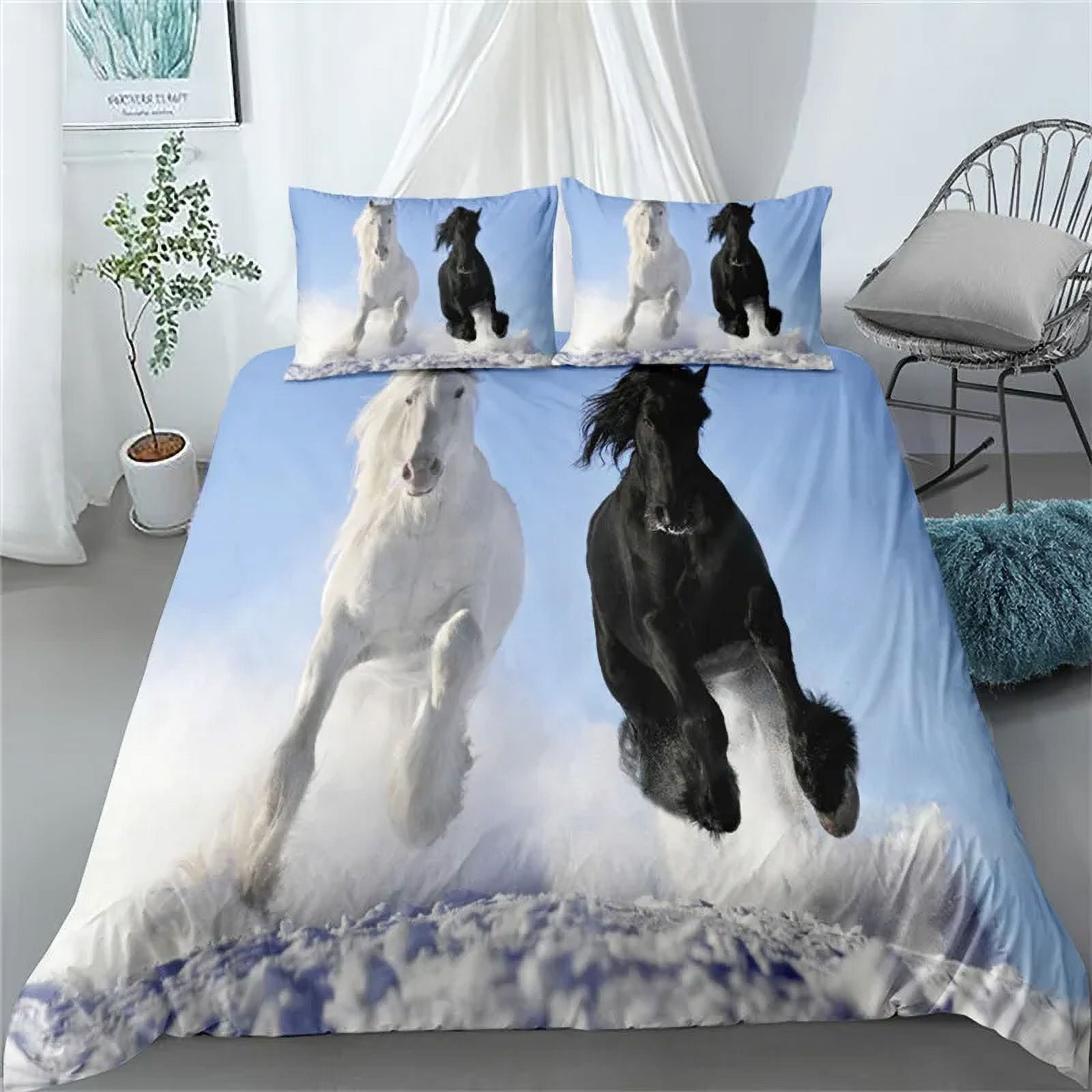 Running Horse 3d Bedding Set King Double Full Twin Single Size Bed Lin ...