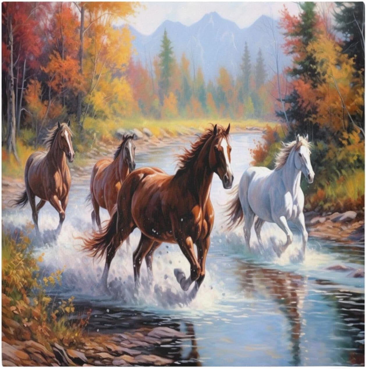 Running Horse Cloth Napkins Set of 6,20x20 Inches Napkins Cloth ...