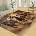 Running Horses Rugs for Bedroom, Desert Dust Storm Area Rug, Western ...